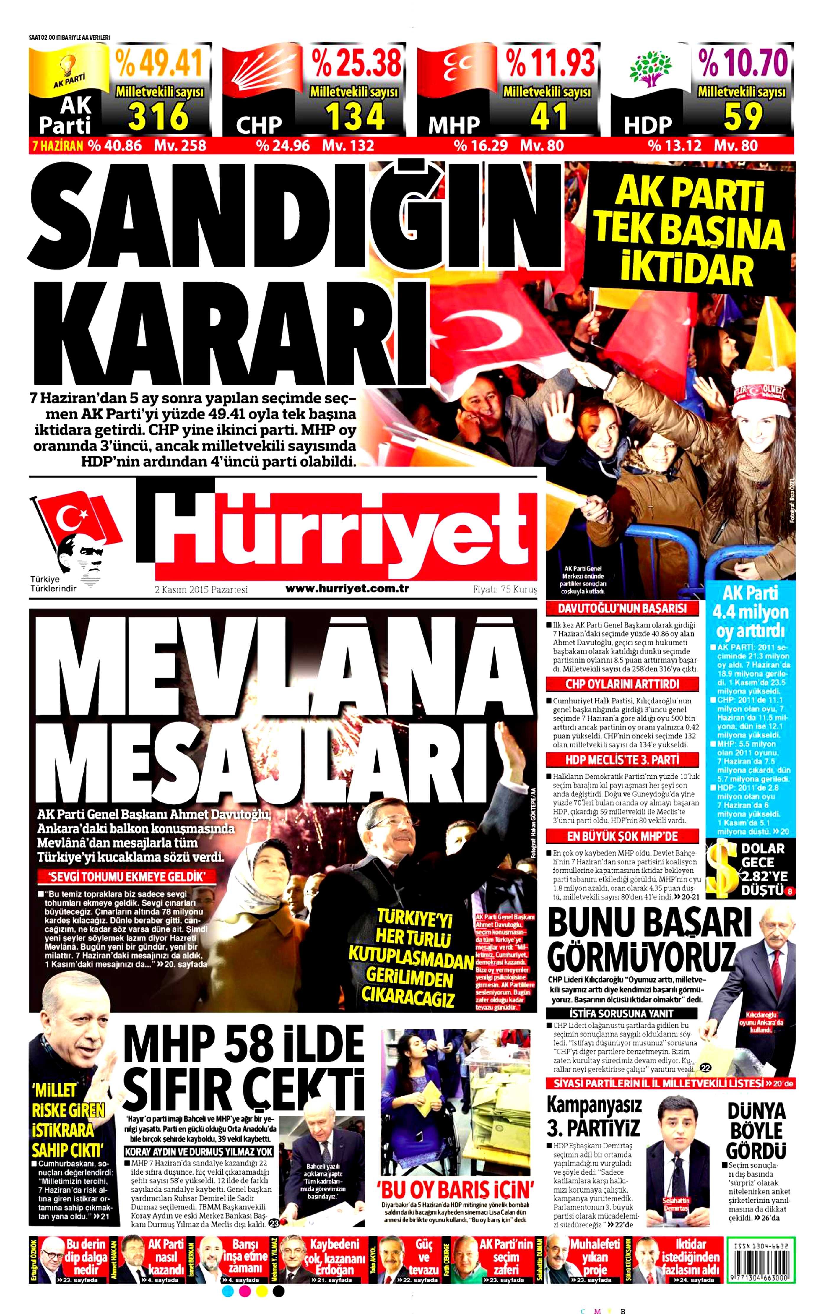 hürriyet in 2 kasım manşeti - uludağ sözlük